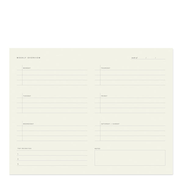 Weekly Overview Notepad – Pixie's General Store
